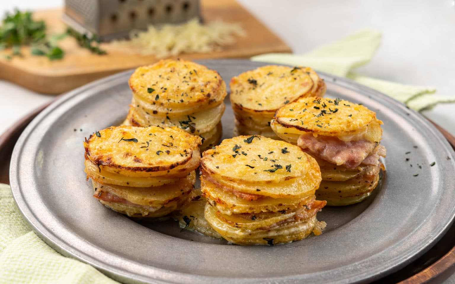 Gruyère and Ham Potato Stacks | Savor Recipes