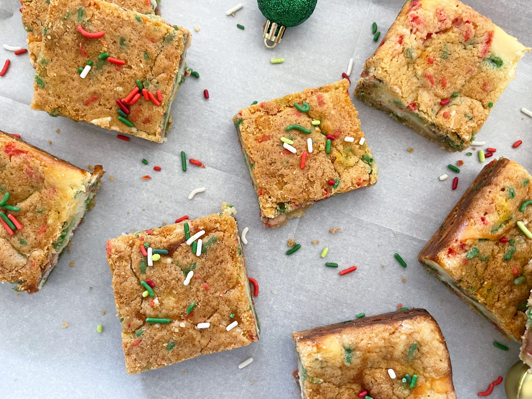 Sugar Cookie Cheesecake Bars Landscape | Savor Recipes